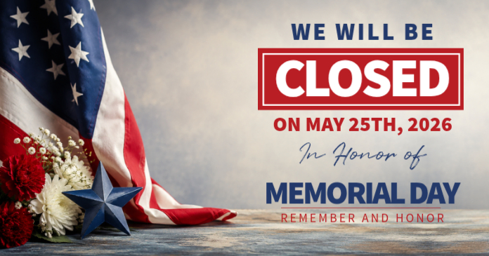 Memorial Day Closure Notice Template | PosterMyWall
