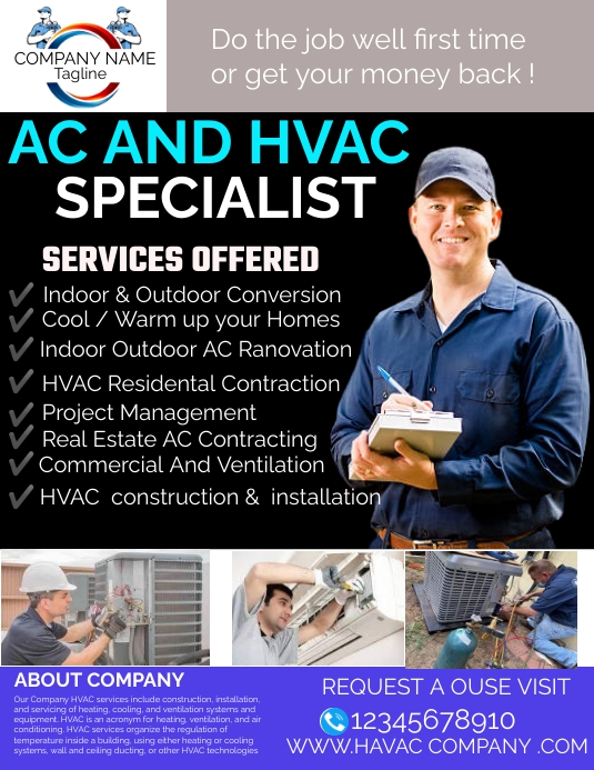 AC and HVAC flyers Template | PosterMyWall