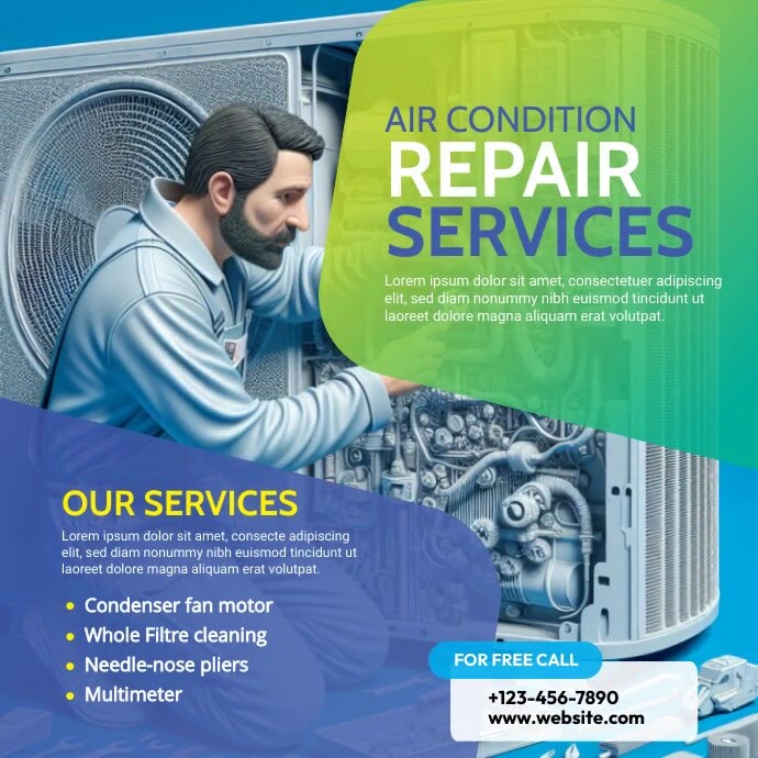 Ac Repair Service Instagram Post Template | PosterMyWall