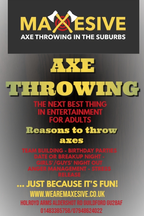 Template axe throwing | PosterMyWall