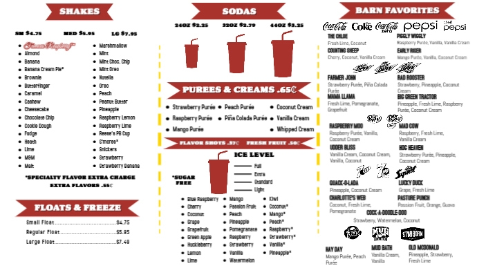 DRINKS/SHAKES MENU | PosterMyWall