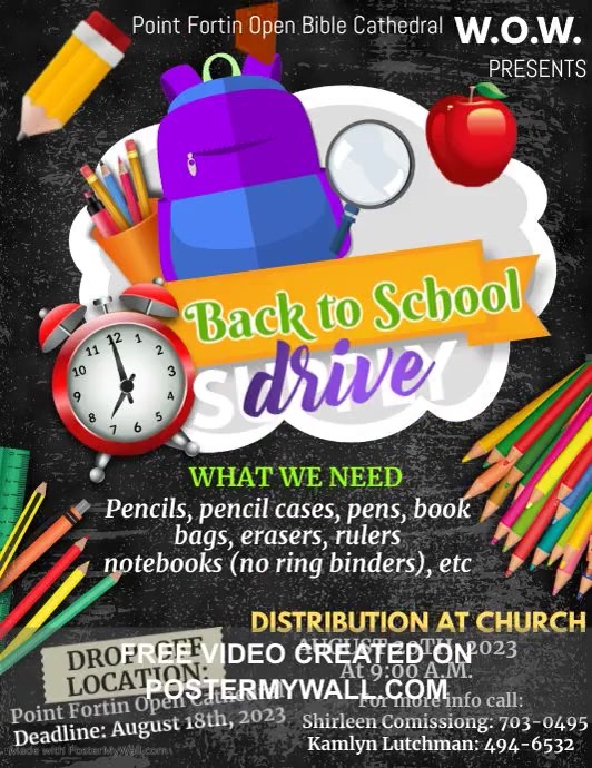 Back to School, School supply drive | PosterMyWall