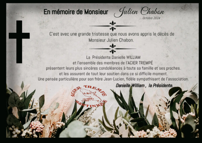 Obituary Funeral Template Flowers Picture Cross | PosterMyWall