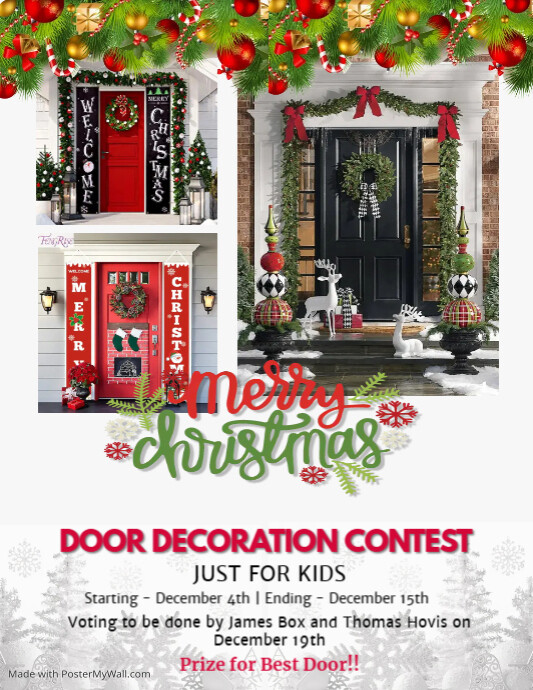 Christmas door decoration | PosterMyWall