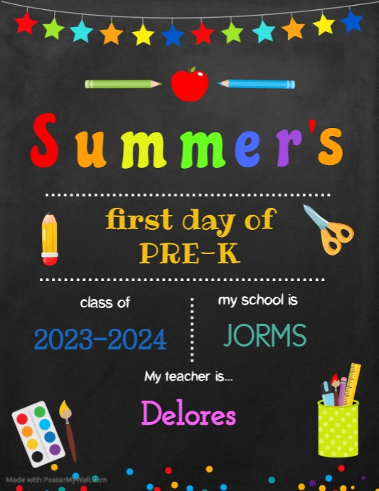 Chalkboard First and Last Day of School Sign | PosterMyWall