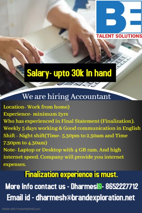 Copy of Junior Accountant Hiring Flyers | PosterMyWall