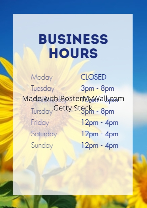 Opening times Hours Store Shop Template Door | PosterMyWall