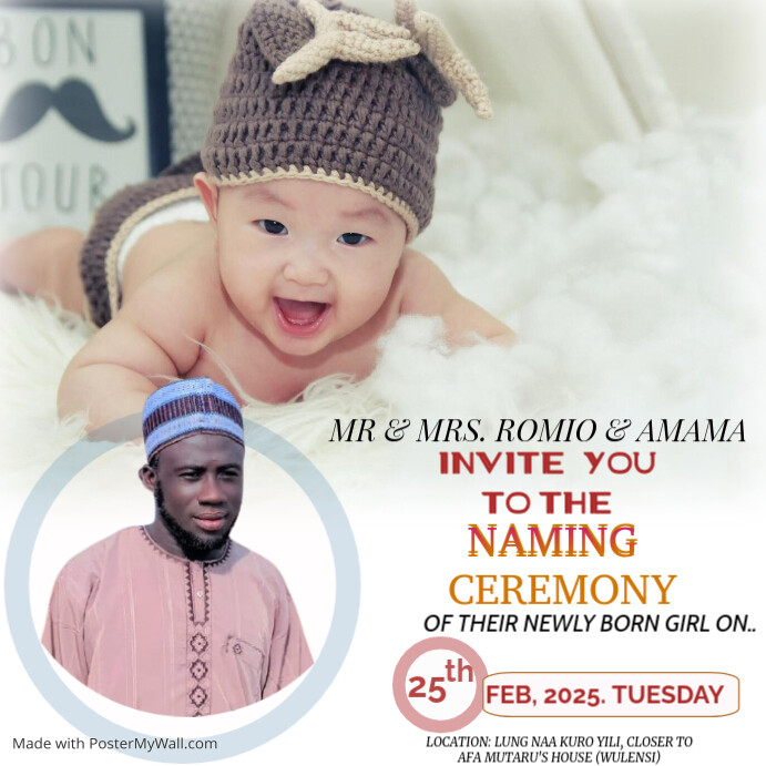 baby naming and dedication poster template | PosterMyWall