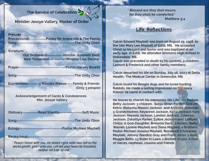 Funeral Program Card Template (3) | PosterMyWall