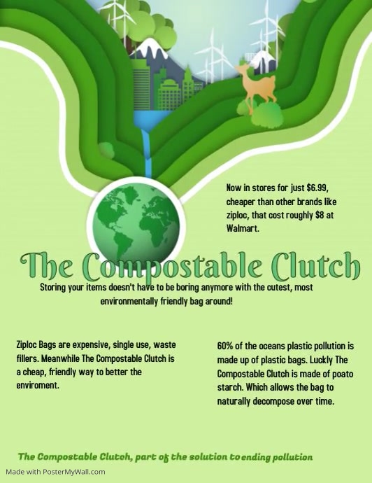 compostable plastic bags | PosterMyWall