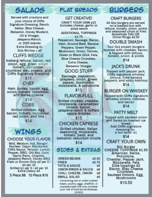 Menu NOV 2023 Back | PosterMyWall