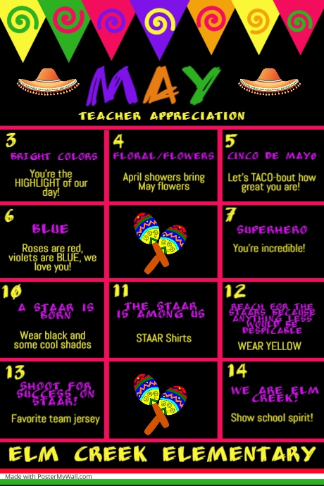 May Teacher Appreciation | PosterMyWall