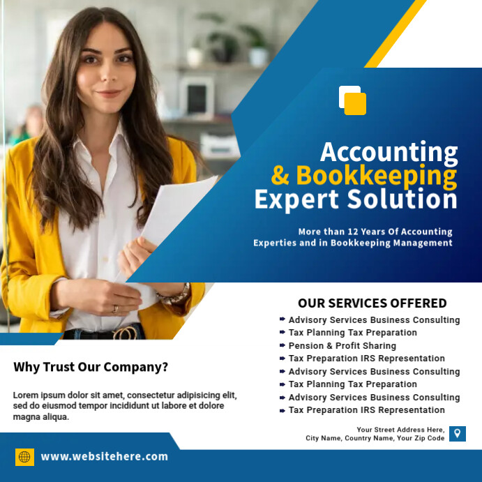 Accounting and Book Keeping Solutions Template | PosterMyWall