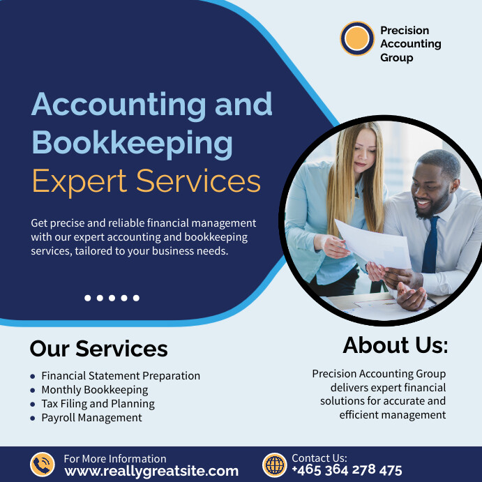 Accounting And Bookkeeping Instagram Post Template | PosterMyWall