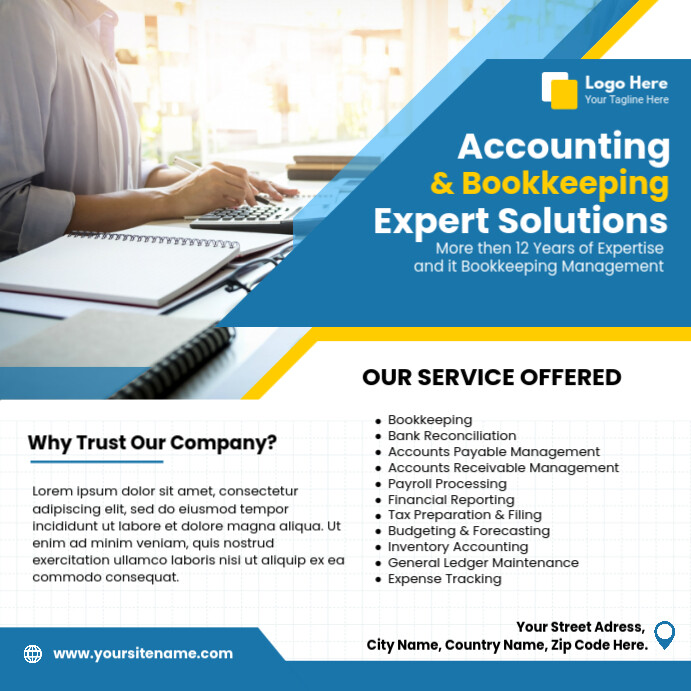 Accounting and Bookkeeping Template | PosterMyWall