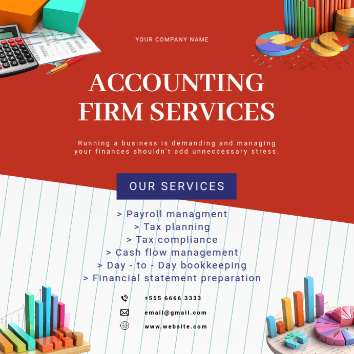 Accounting Firm Services Instagram Post Template | PosterMyWall
