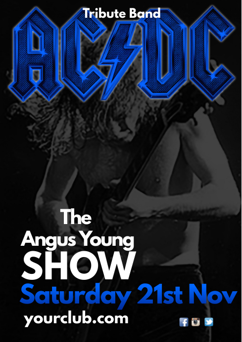 ACDC Tribute Show Flyer Template | PosterMyWall