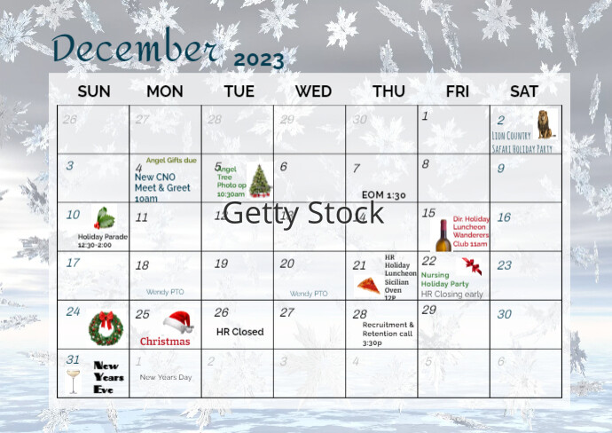 Printable calendar template 2023 december | PosterMyWall