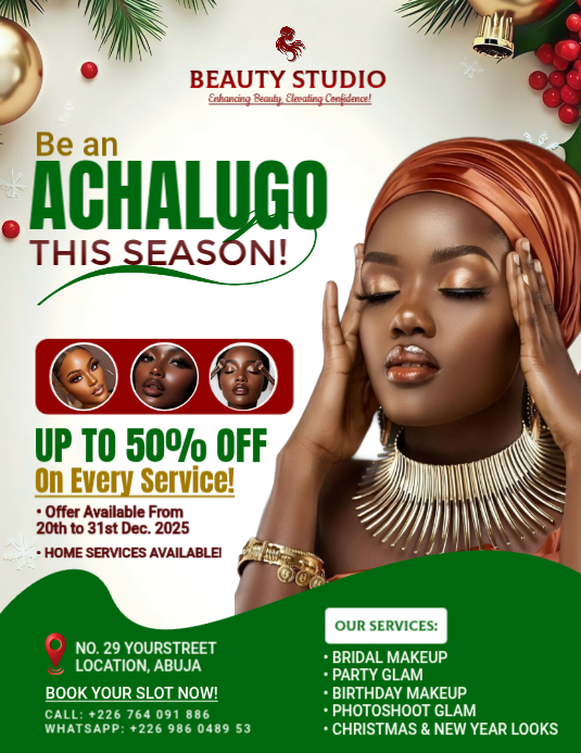 Copy of Achalugo festive makeup flyer | PosterMyWall