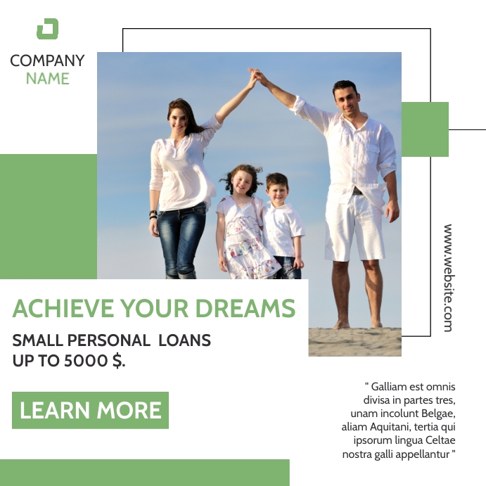 achieve your dream small business loan advert Template | PosterMyWall