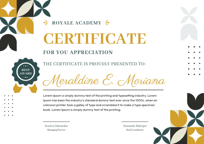 Achievement Certificate Template | PosterMyWall