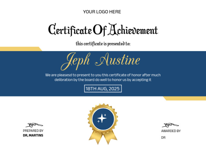 achievement certificate flyer template | PosterMyWall