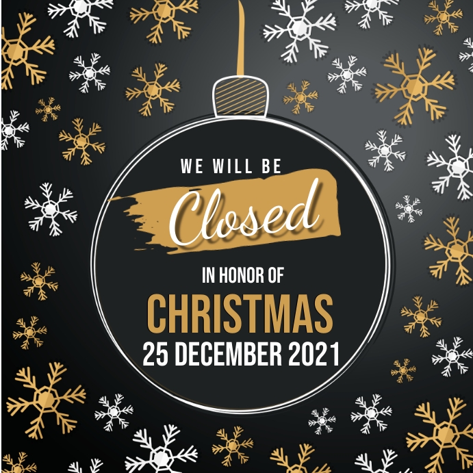 ACHRISTMAS DAY SHOP CLOSED NOTICE TEMPLATE | PosterMyWall