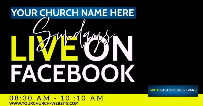 achurch live on facebook design template | PosterMyWall