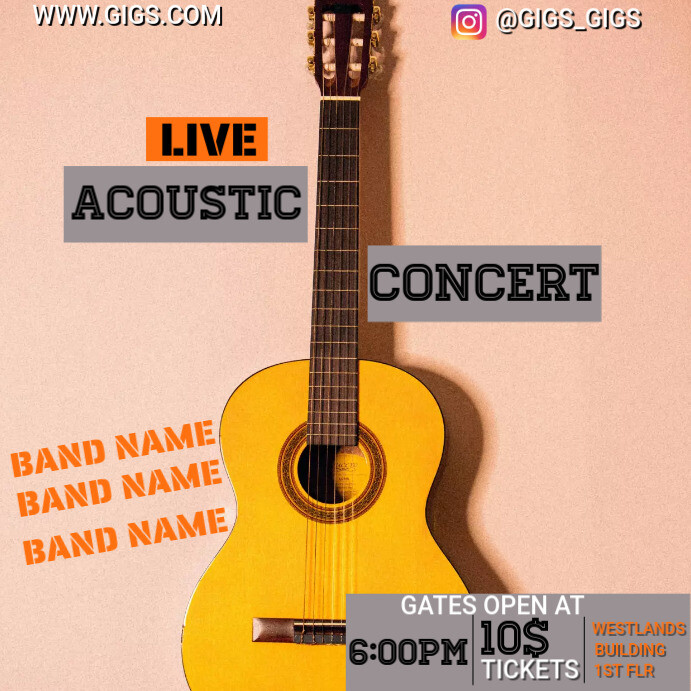Acoustic Concert Template | PosterMyWall
