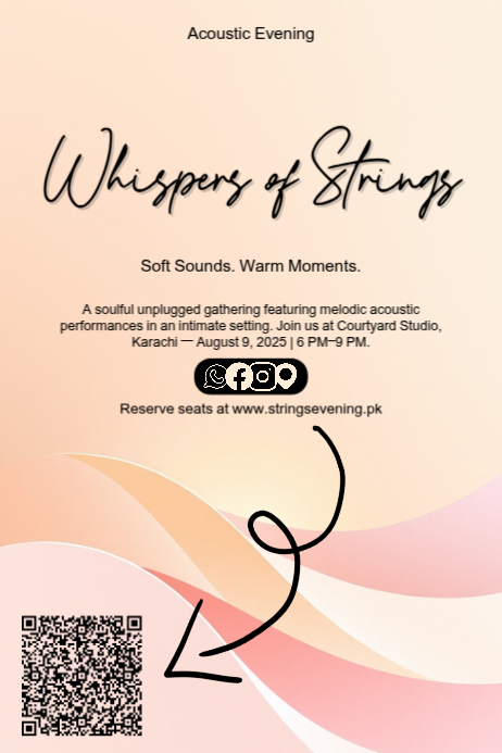 Acoustic Music Evening Poster Template | Pastel Harmonic Abstract ...