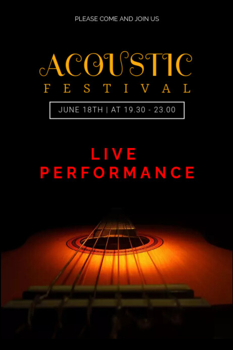 Acoustic Music Event Template | PosterMyWall
