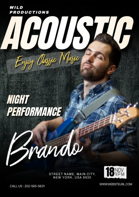 Plantilla de Acoustic Night | PosterMyWall