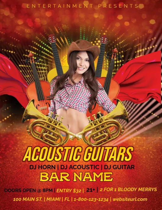 Acoustics Guitars Music Event Template | PosterMyWall