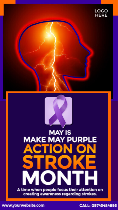 Action On Stroke Month Design Template | PosterMyWall