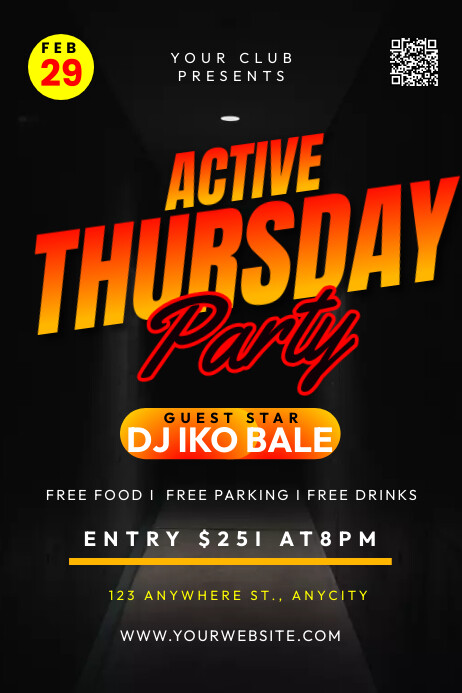 Active Thursday Party Template | PosterMyWall