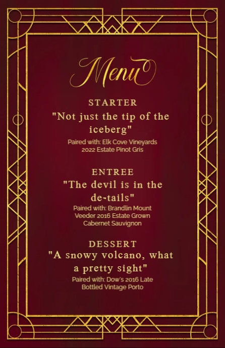 Antique Burgundy Gold Frame Wedding Menu | PosterMyWall