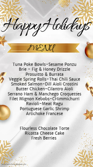 christmas menu, menu, new year menu | PosterMyWall