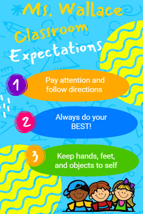 Copy of Blue Classroom Rules Educational Flyer | PosterMyWall