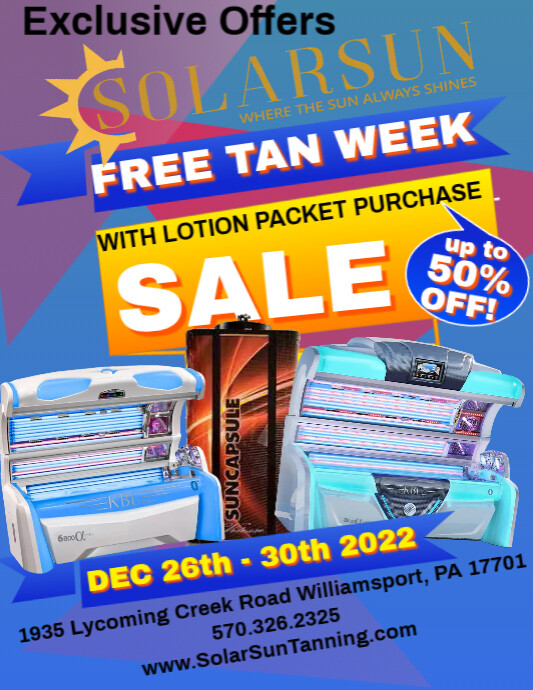 Free Tan Week Willamsport | PosterMyWall