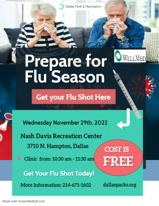 wellmed clinic flu shot events | PosterMyWall