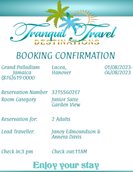 RESERVATION for Janoy Edmoundson | PosterMyWall