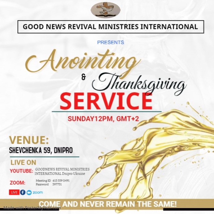 Copy of Anointing Service | PosterMyWall