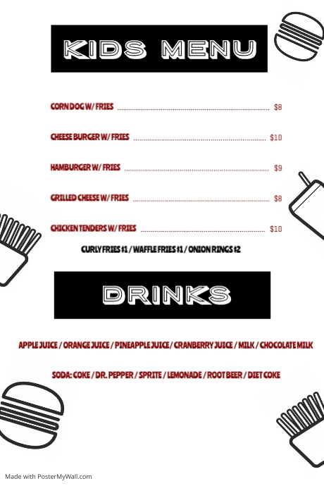Creative Kids Menu Design Template | PosterMyWall