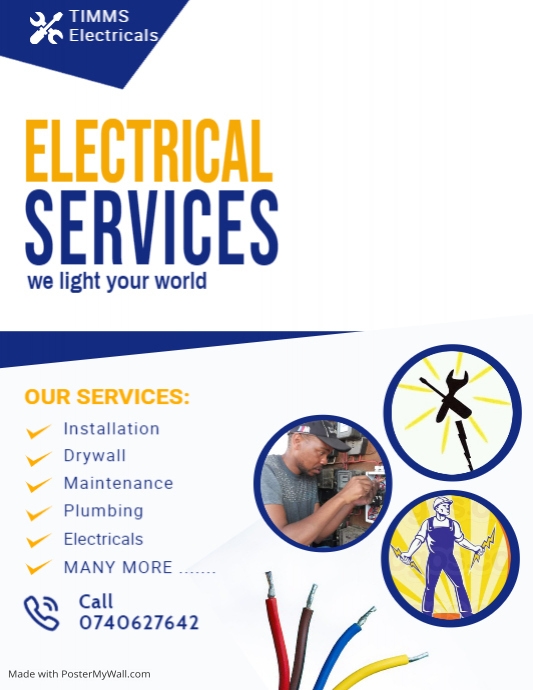 Copy of Electrical Service Flyer Poster Temp | PosterMyWall