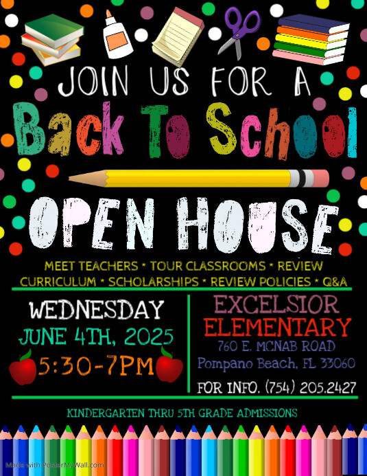 BACK TO SCHOOL OPEN HOUSE FLYER | PosterMyWall