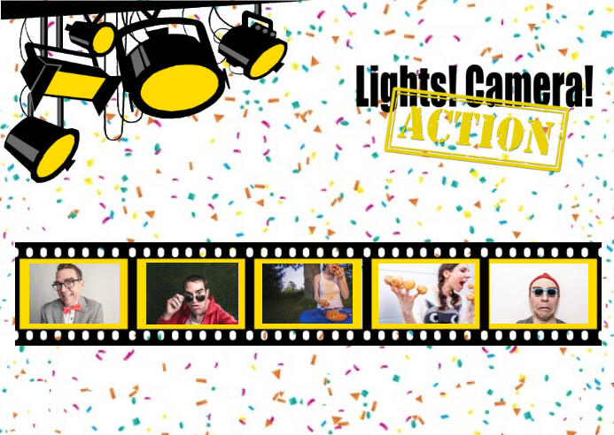 Add your Photos Lights Camera Action Collage Template | PosterMyWall