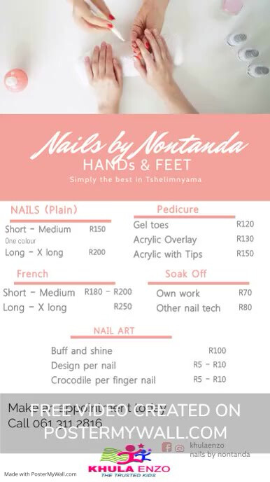 Pink Hand and Foot Massage Spa Menu | PosterMyWall