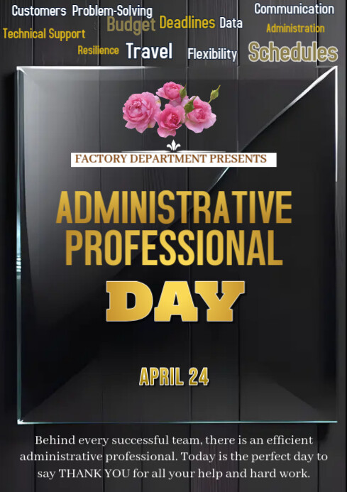 Plantilla de Administrative professional day template | PosterMyWall