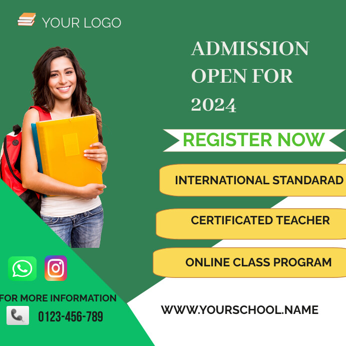 Admission post Template | PosterMyWall