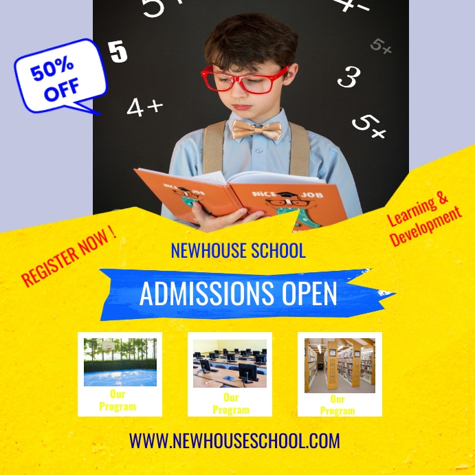 Copy of Admissions open poster ads free templates | PosterMyWall